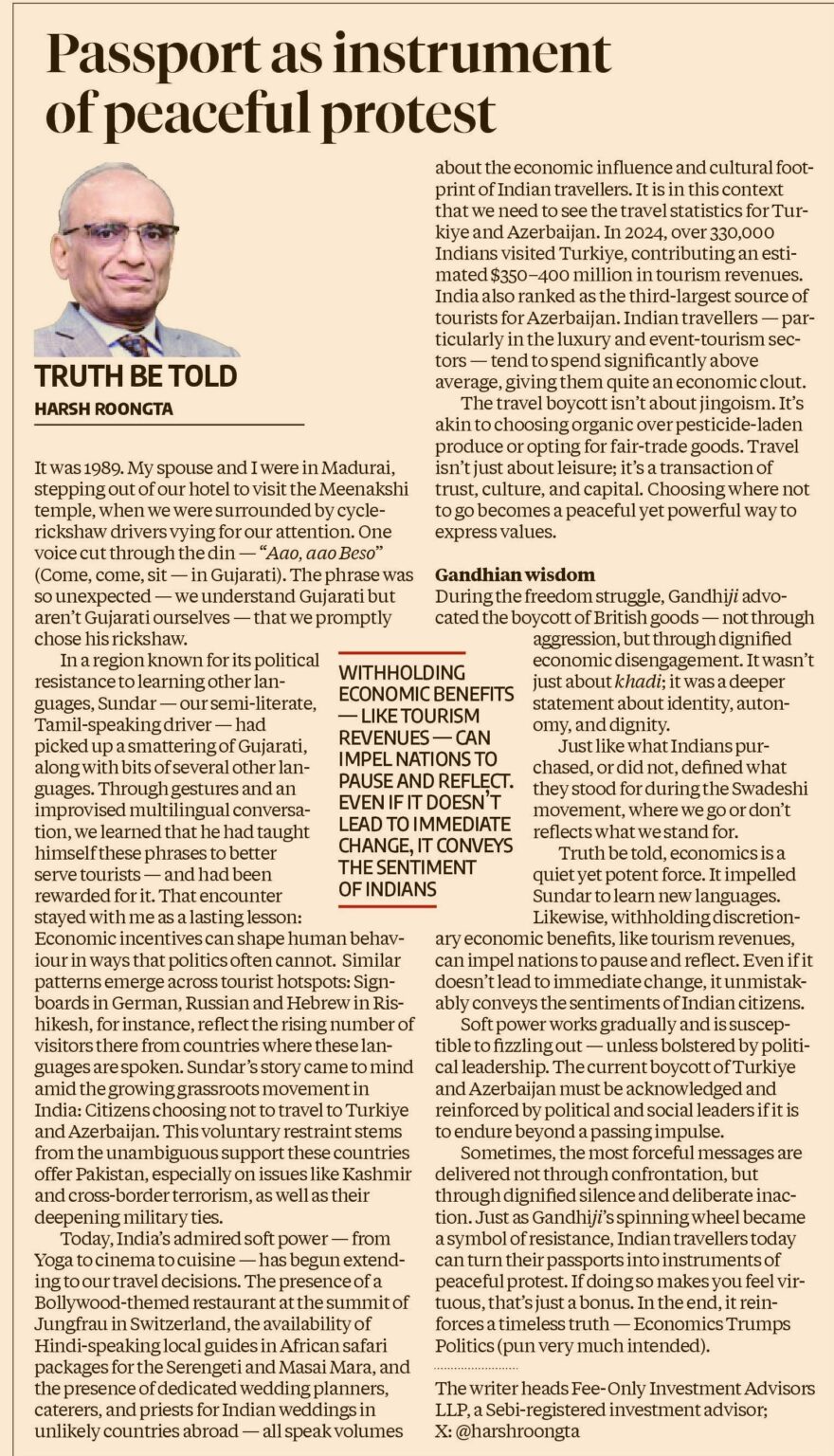 Passport as instrument of peaceful protest - Fee Only Investment Advisers